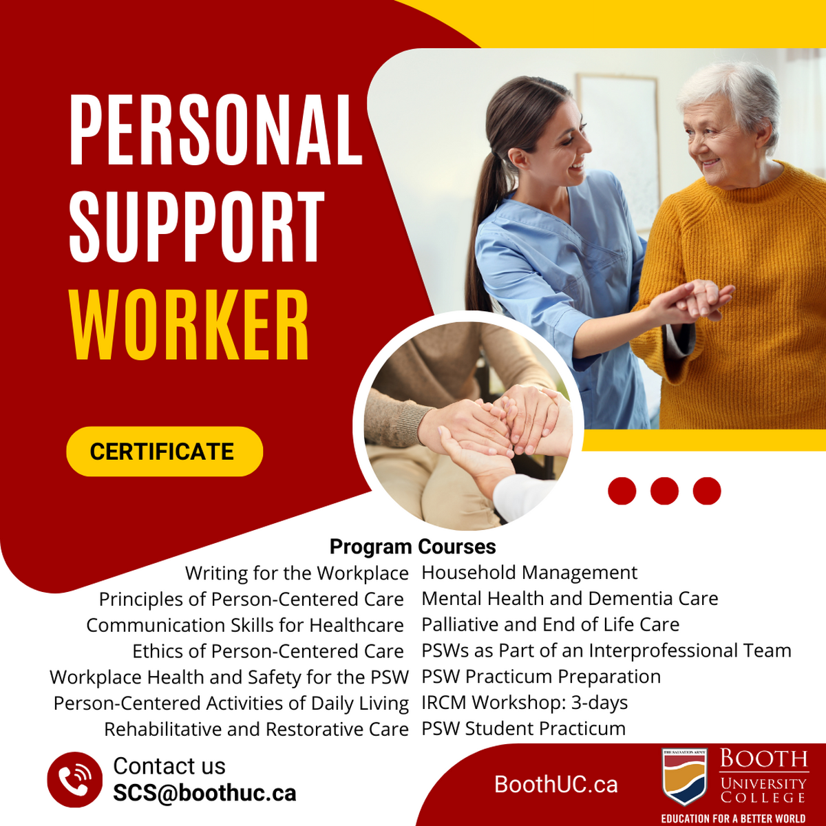 Personal Support Worker Certificate Launches January 6, 2025 - Booth ...